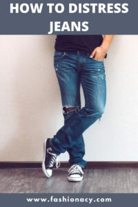 How to Distress Jeans With Scissors, Sandpaper & Razor