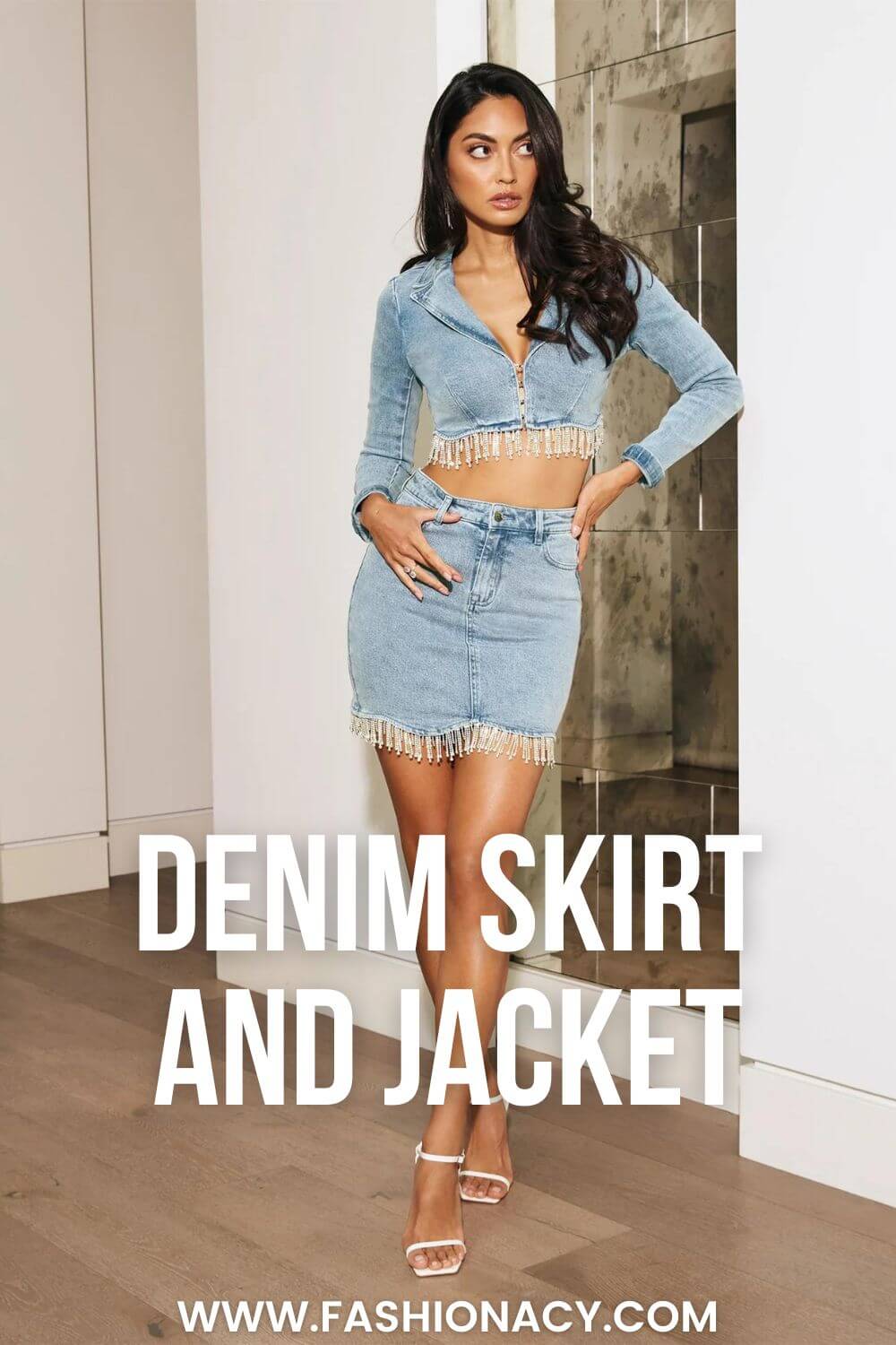Denim Skirt and Jacket Outfit (Set)