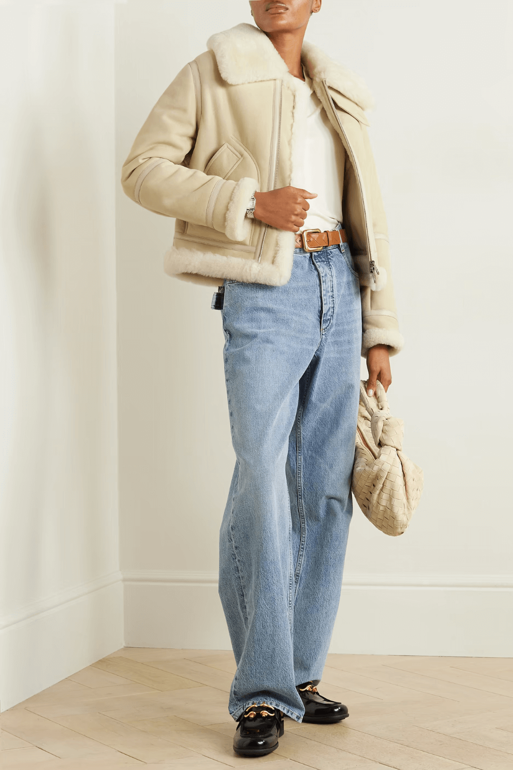 Shearling Jacket Outfit Women