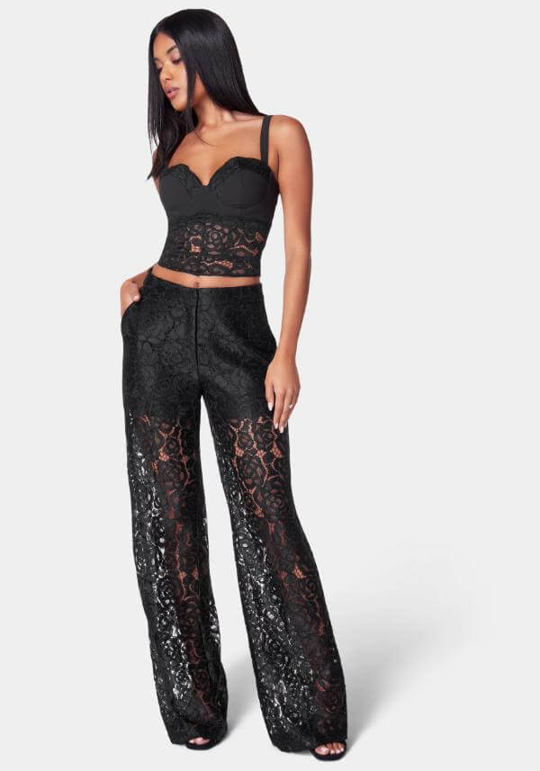 Black Lace Pants Outfit