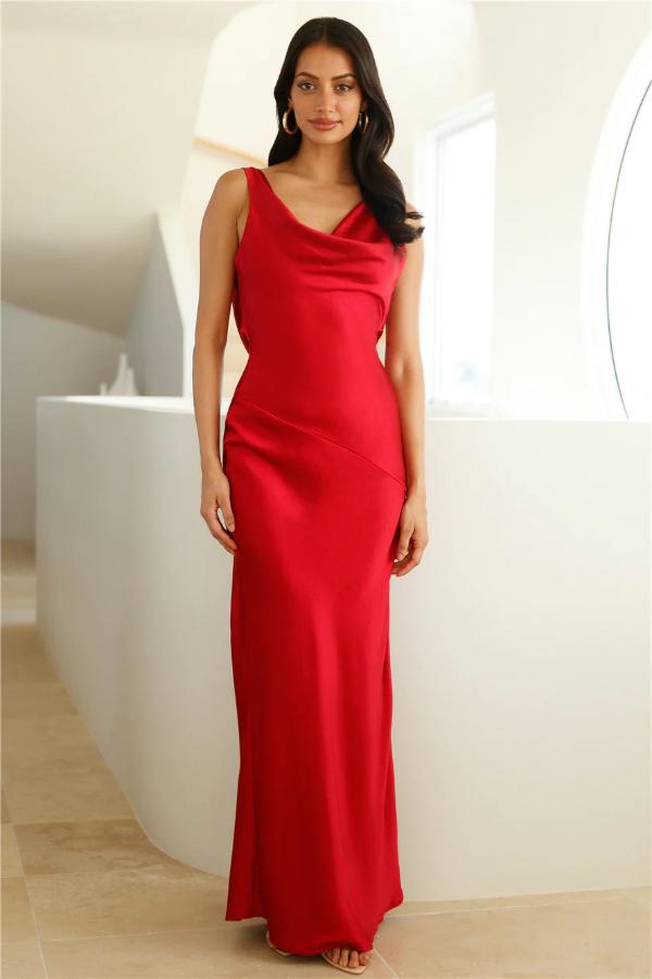 Red Maxi Dress Outfits