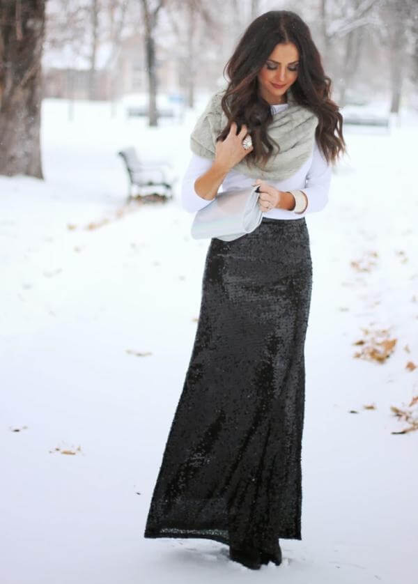 Black Maxi Skirt Outfits