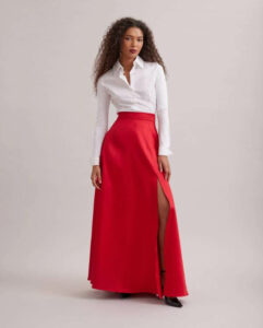 Red Maxi Skirt Outfit Ideas
