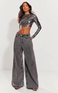 Silver Metallic Top Outfits