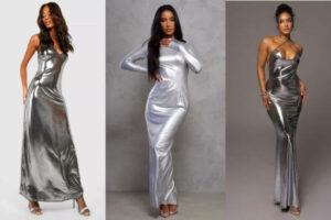Silver Metallic Dress Outfits