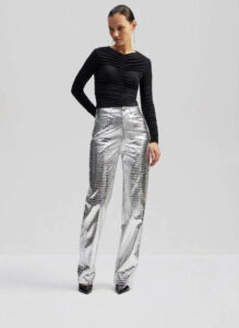 Silver Metallic Pants Outfits