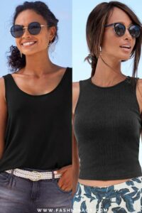 14 Black Sleeveless Top Outfit Ideas and Inspiration
