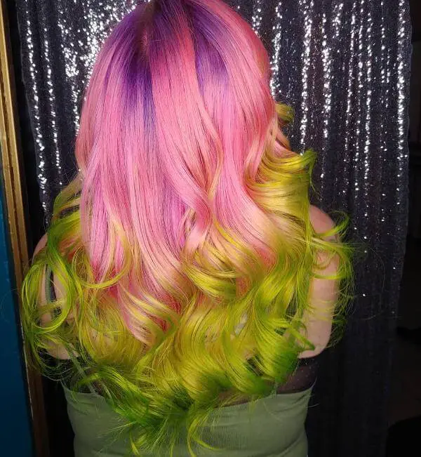 Pink and Green Hair Color (Watermelon)