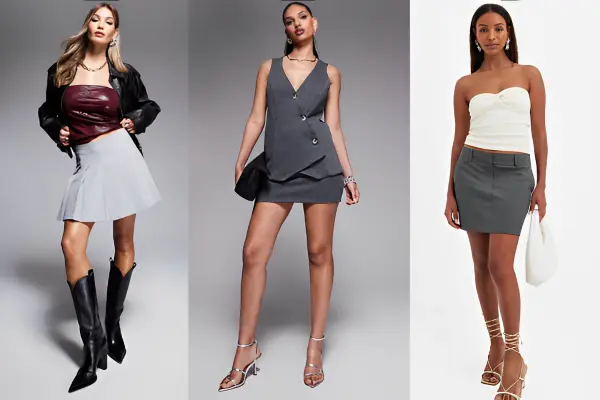 10 Cute Grey Mini Skirt Outfit Ideas