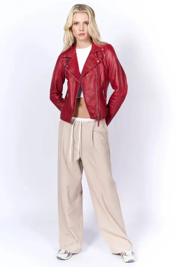15 Red Leather Jacket Outfit Ideas: Bold & Beautiful