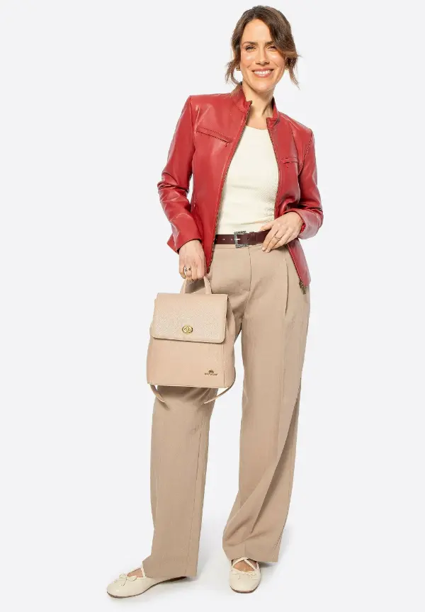 15 Red Leather Jacket Outfit Ideas: Bold & Beautiful