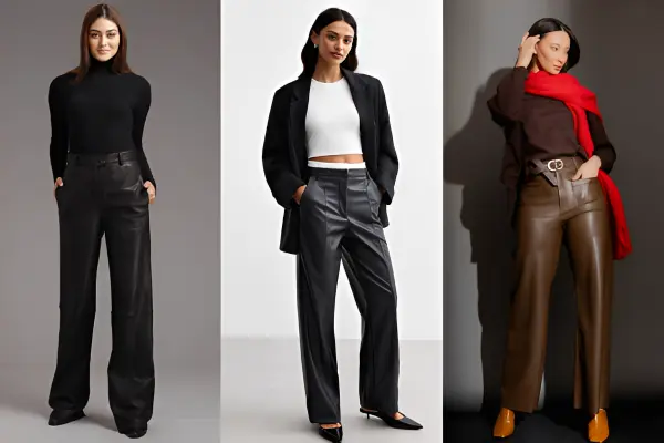 Wide-leg Leather Pants Outfits For Women That Look Effortless
