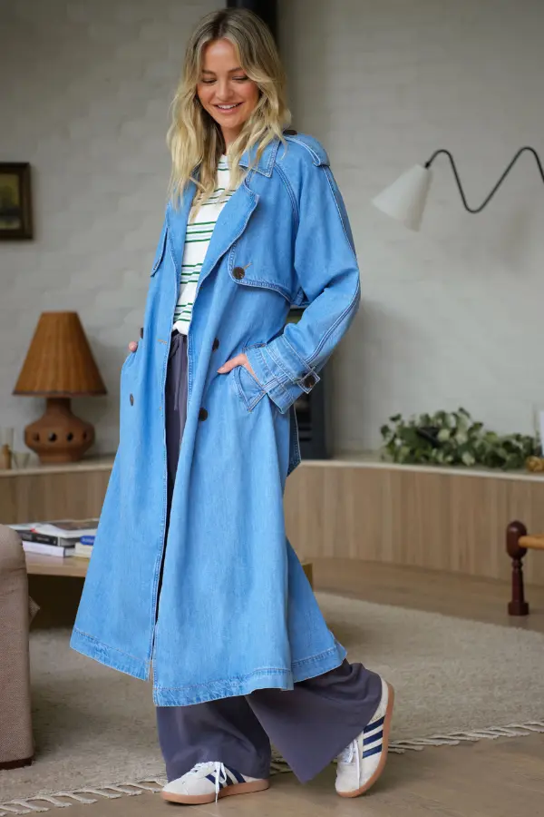 Blue Trench Coat Outfits for Women: Modern Ways to Style a Classic Piece